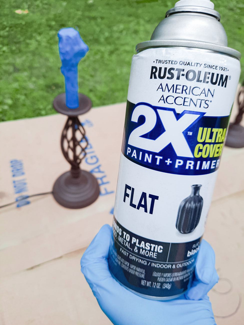 How to Spray Paint Candlestick Lamps - Katie T's Home