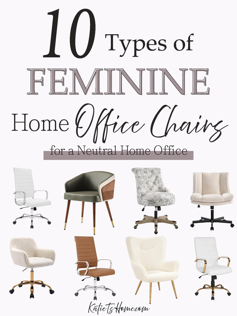 10 Feminine Office Chair Ideas for the Neutral Home Office - Katie T's Home
