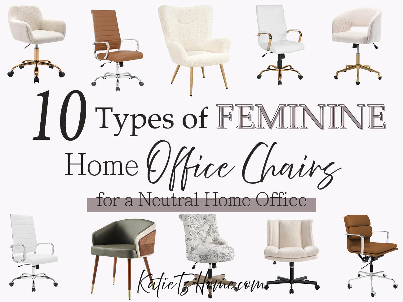 10 Feminine Office Chair Ideas for the Neutral Home Office - Katie T's Home