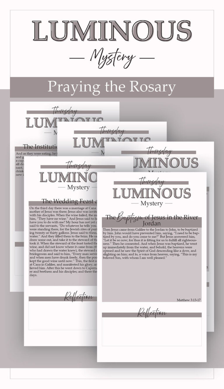 Joyful, Sorrowful, Glorious, and Luminous Rosary Mysteries - Katie T's Home
