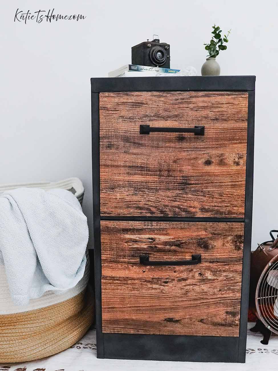 Rustic Filing Cabinet Makeover for the DIY Homemaker - Katie T's Home